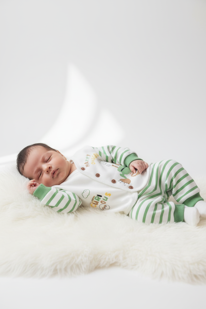 Baby Bunny Happy Digger Terry Stuff Body suit With Cap – UGUR.PK