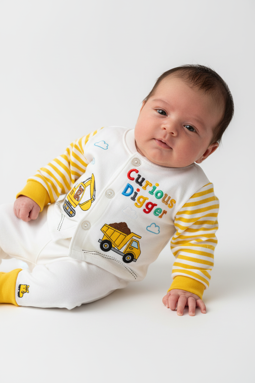 Baby Curious Digger Terry Stuff Body suit – UGUR.PK