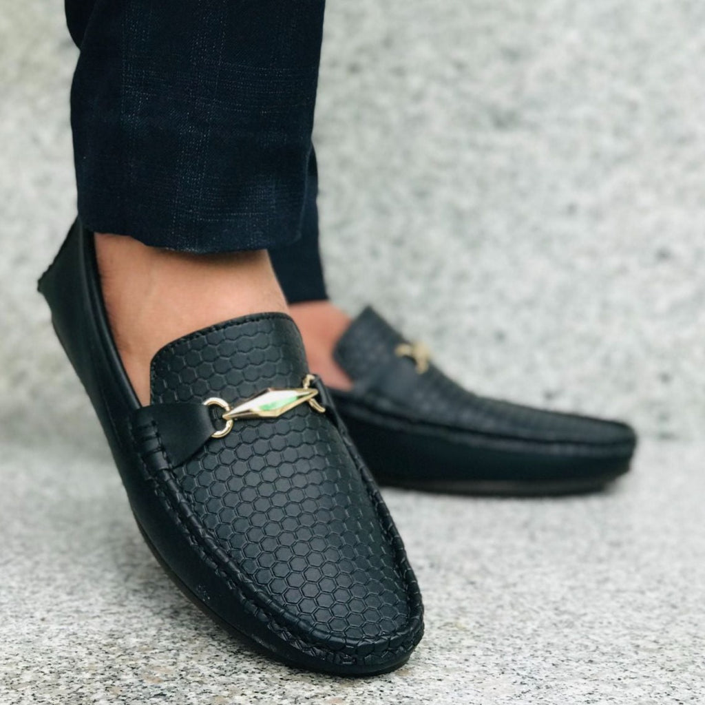 Ugur Hand Made loafers black dotted circle – UGUR.PK